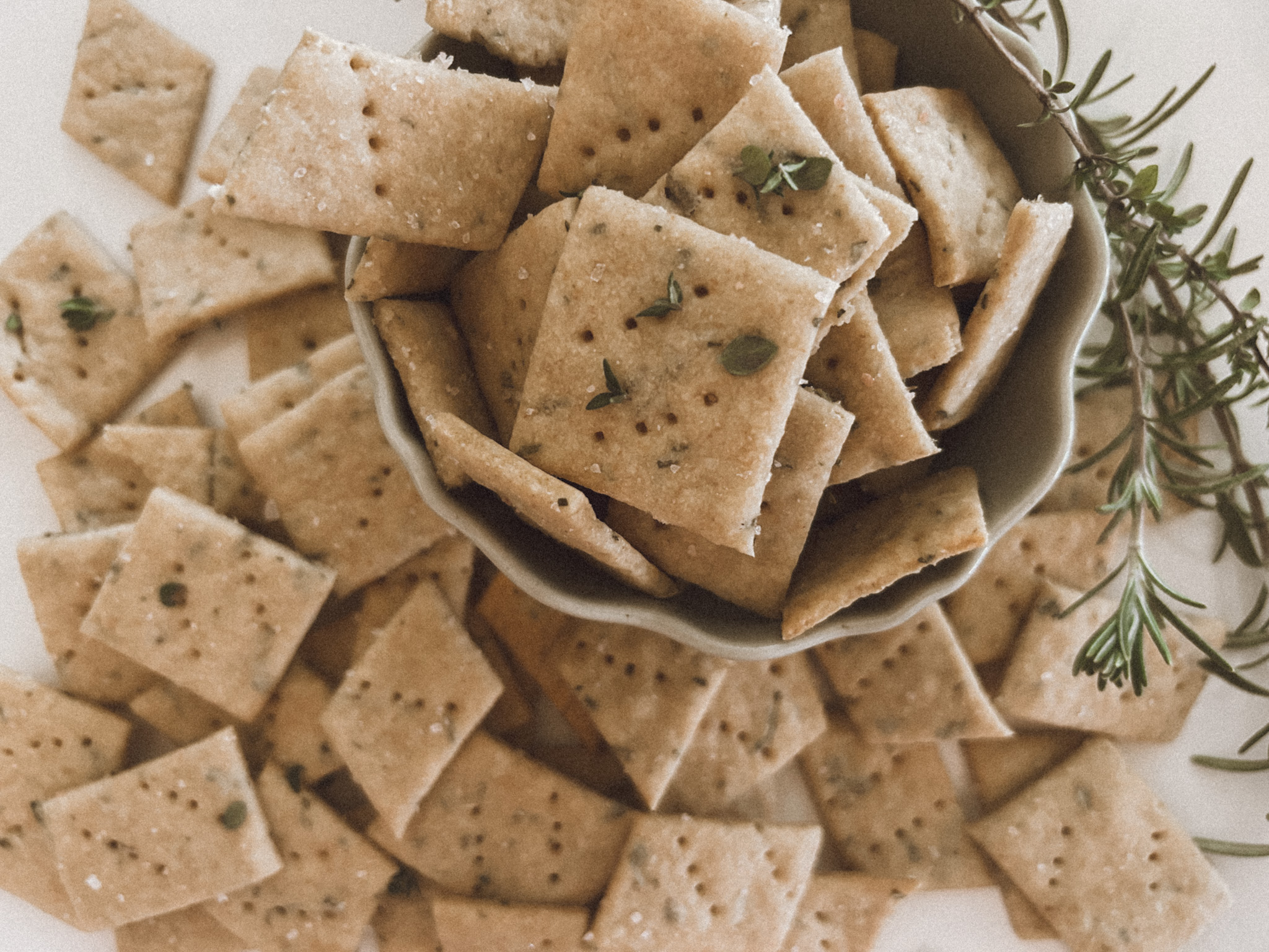 Sourdough Rosemary Thyme Crackers (Fresh-Milled) - Seasonal Grains